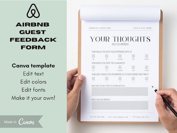 Paper Design & Templates Templates Feedback Form Guest VRBO Vacation ...