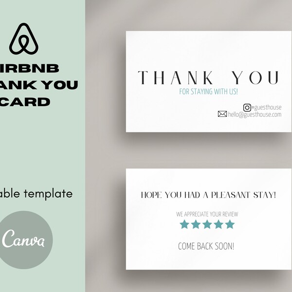 Airbnb Business Cards Template - Etsy