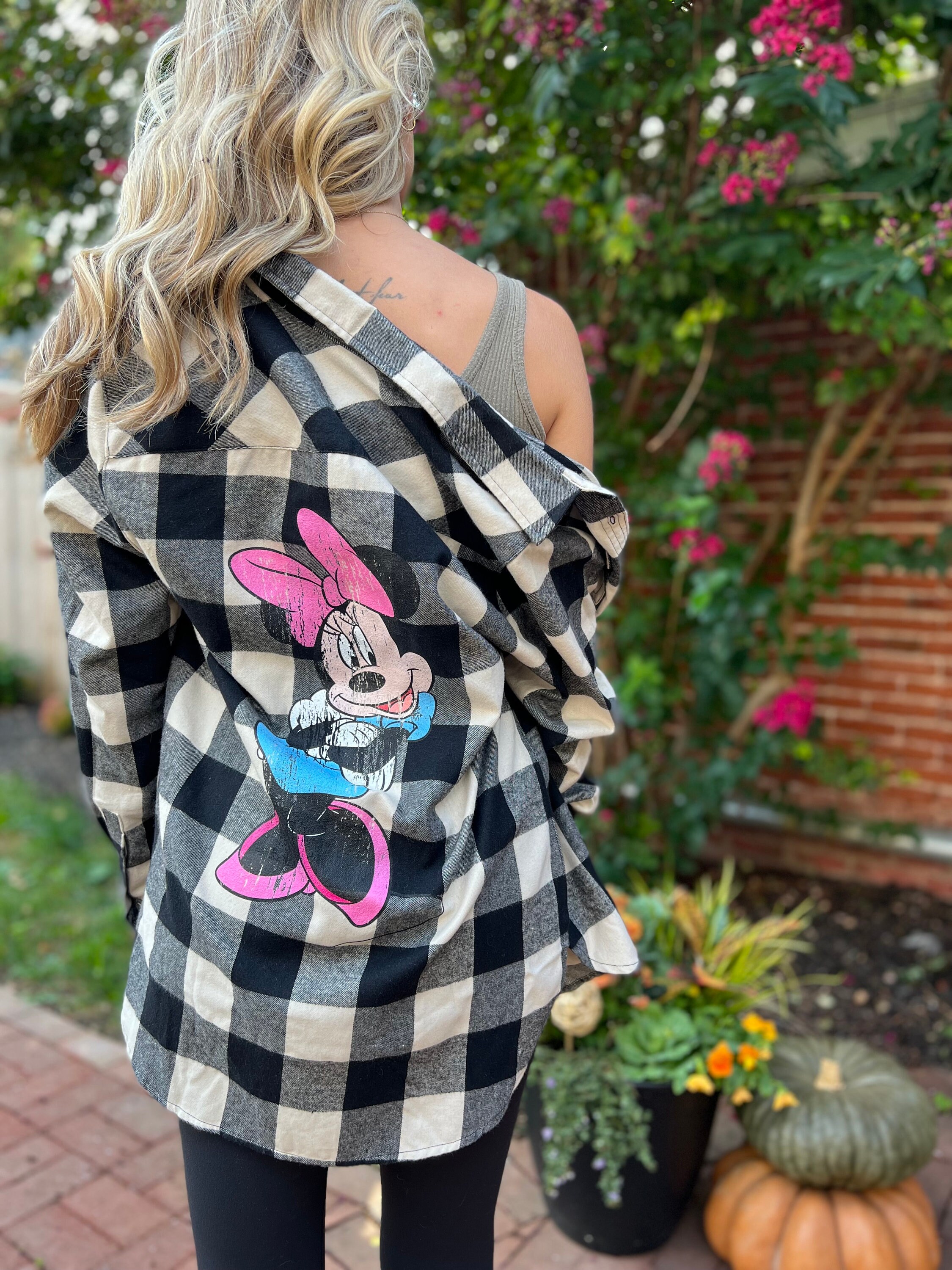 Minnie Mouse Plaid Flannel Disney Flannel Minnie Long Sleeve | Etsy