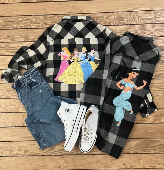 Disney Princess Plaid Flannel Disney Plaid Disney Shirt | Etsy