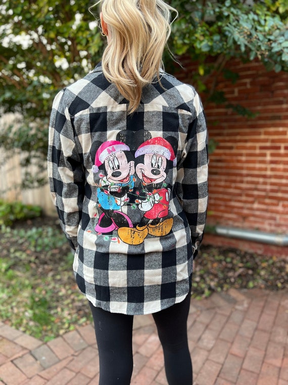 Mickey and Minnie Mouse Flannel Disney HOLIDAY Flannel - Etsy