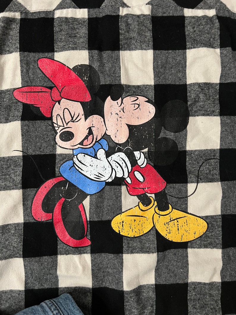 Minnie and Mickey Mouse Plaid Flannel, Disney Flannel, Minnie and ...