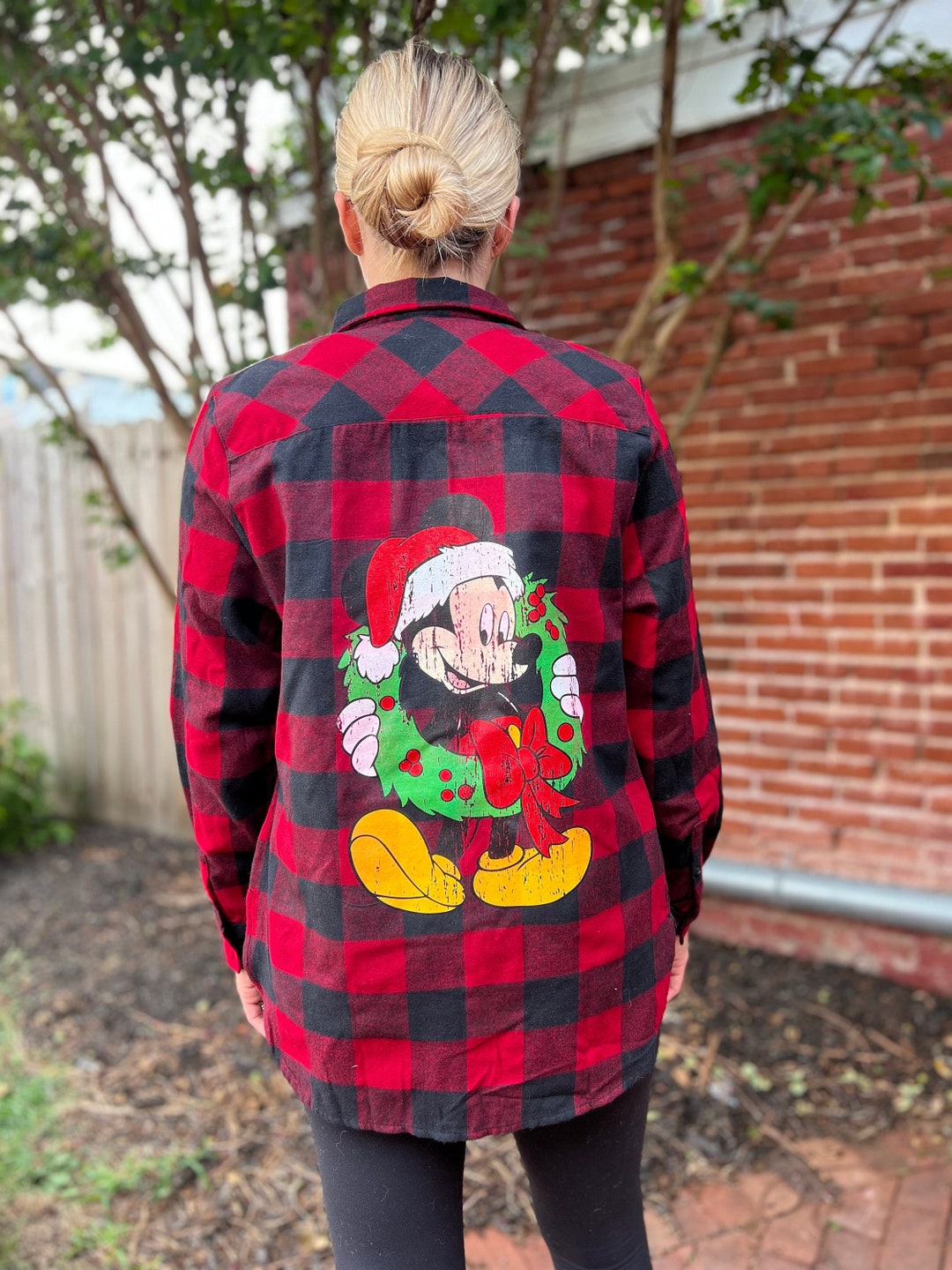 Mickey Christmas Wreath Flannel ADULT & TODDLER SIZES, Disney Christmas ...