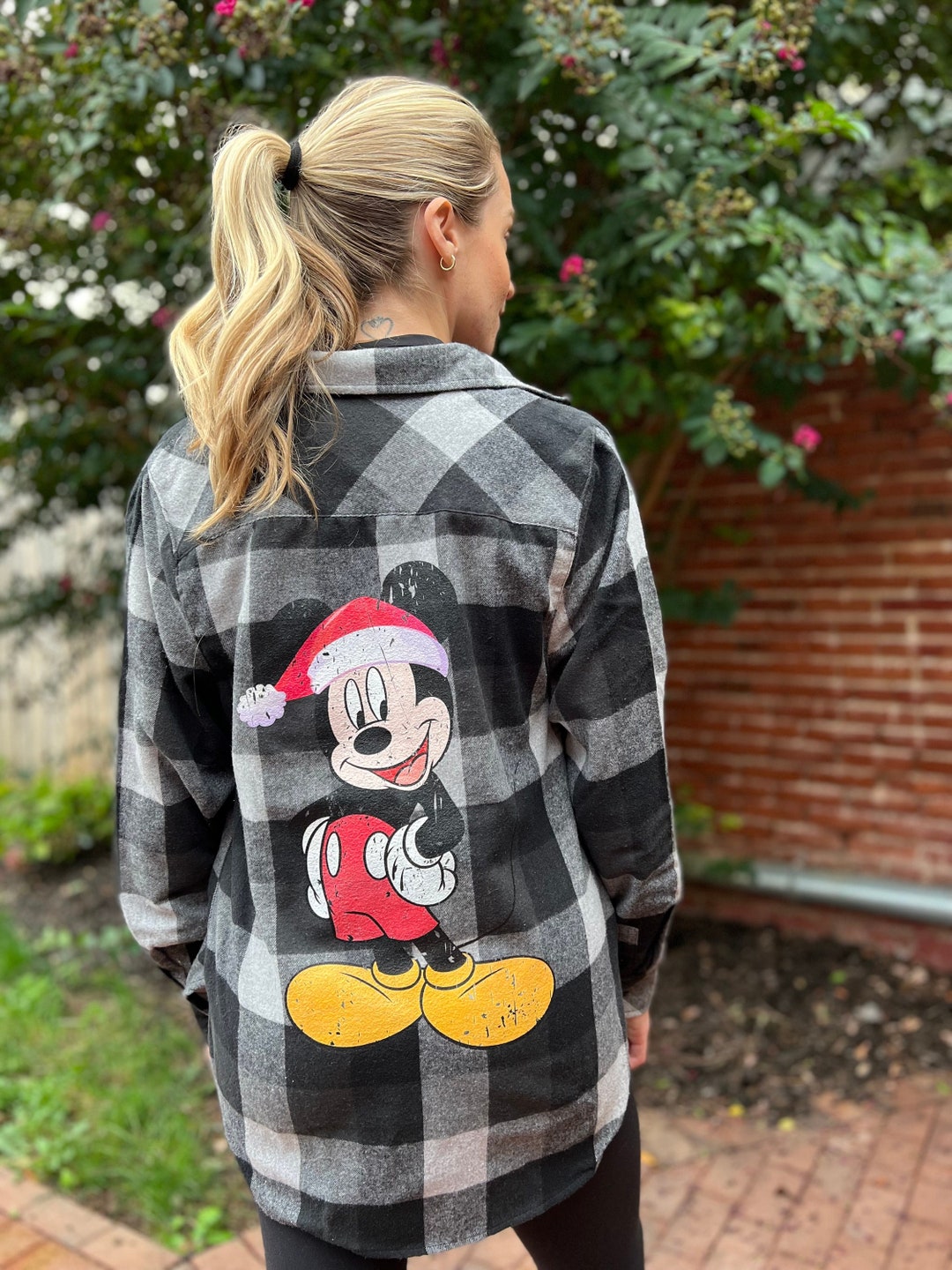 Mickey SANTA Flannel, Disney Christmas Flannel, Mickey Mouse Shirt ...