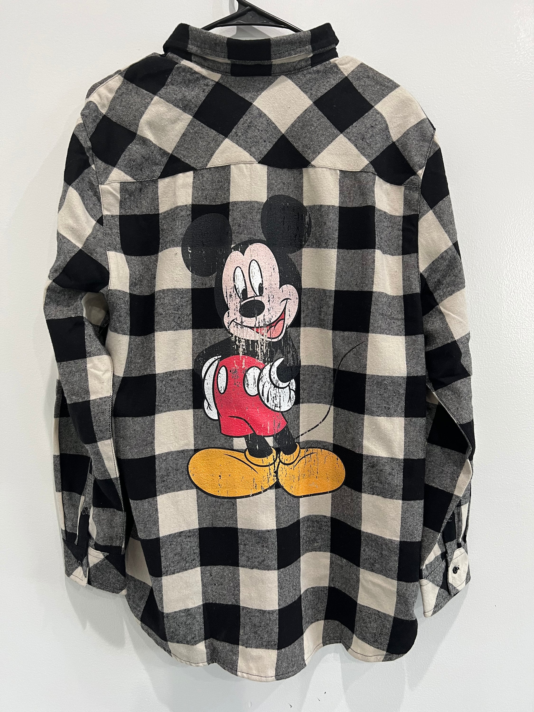 Mickey Mouse Plaid Flannel, Disney Flannel, Mickey Long Sleeve Shirt ...
