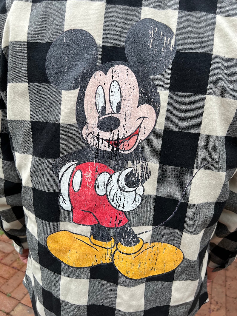 MEN'S Mickey Mouse Plaid Flannel Disney Flannel Mickey - Etsy