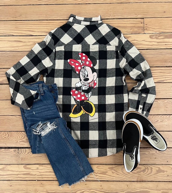 Minnie Mouse Plaid Flannel Disney Flannel Minnie Long Sleeve | Etsy