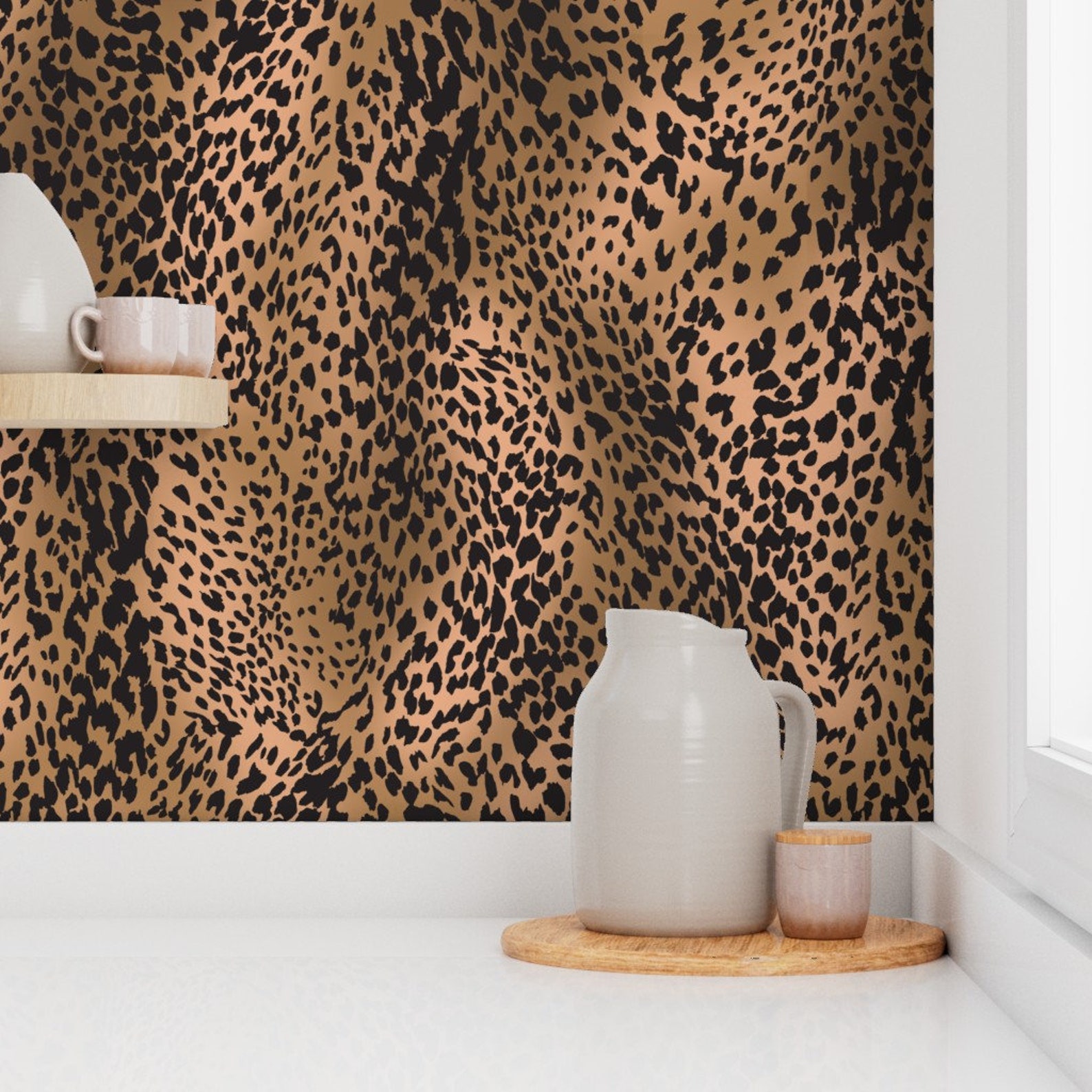 Classic Glamour Leopard Pattern Wallpaper_ Removable Smooth Pre-pasted ...