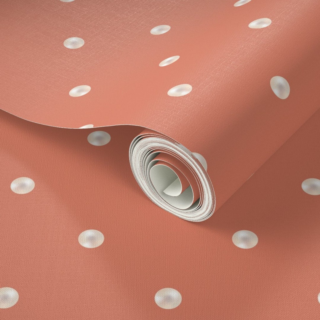 Terracotta Pearl Dot. Elegant Minimal and Timeless Wallpaper. Removable ...