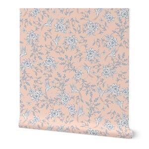 French Vintage Country Floral Toile. Removable Smooth Pre-pasted ...