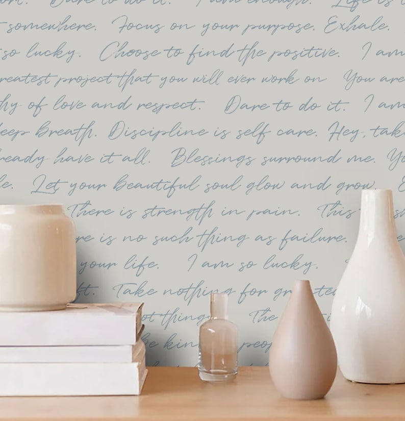 Handwriting Script Affirmations .positive Motivational Removable Peel ...