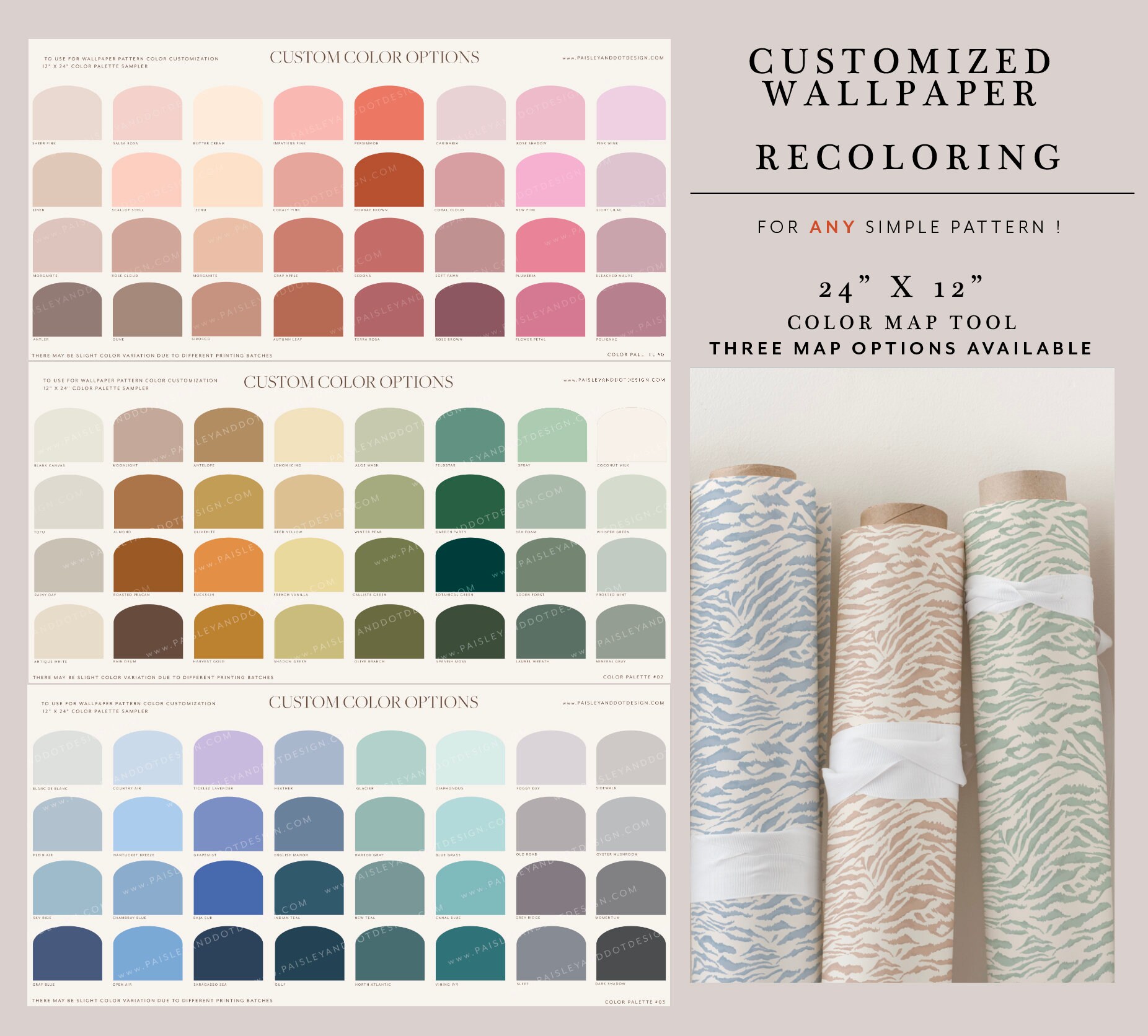 Custom Wallpaper Color Map for Personlized Removable Peel and Stick ...