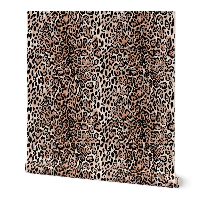 Glam Natural Leopard Skin Wallpaper_ Removable Smooth Pre-pasted ...