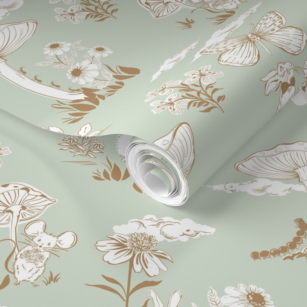 Woodland Bunny Toile for Playroom or Baby Nursery Offered in Many ...