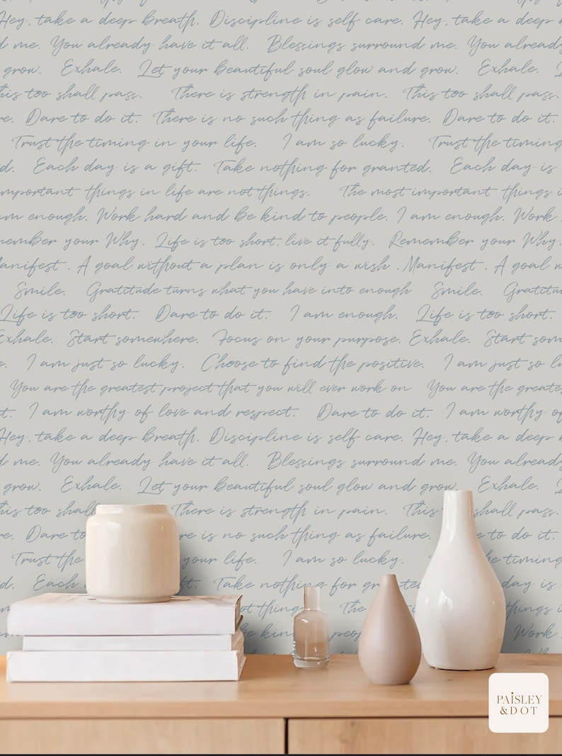 Handwriting Script Affirmations .positive Motivational Removable Peel ...