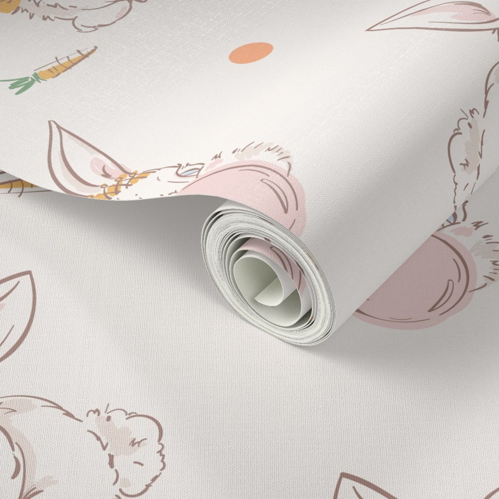 Bow Tie Bunny Nursery Wallpaper_ Removable Smooth Pre-pasted - Etsy