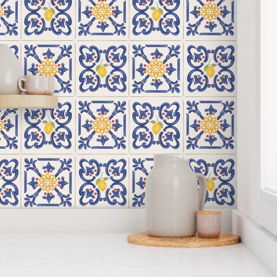 Italian Lemons Ceramic Tile Design. Removable Smooth Pre-pasted or Peel ...
