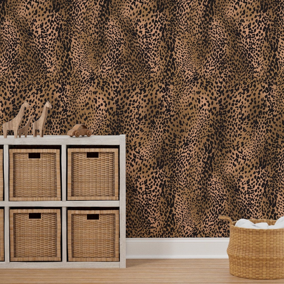 Leopard Peel and Stick Wallpaper_glamour Animal Skin Home Decor. Water ...