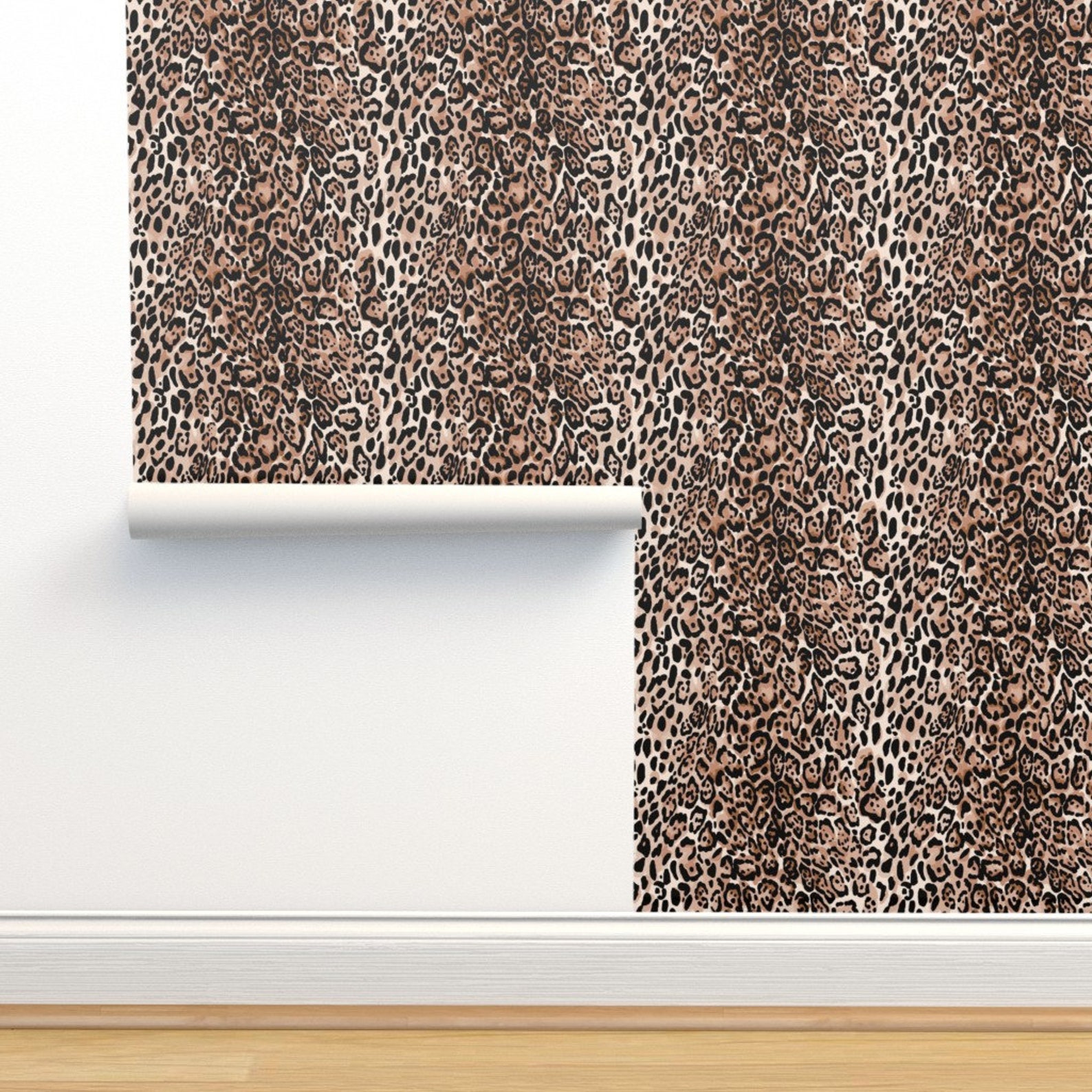 Leopard Skin Peel and Stick Wallpaper for Powder Room. Glam Decor ...