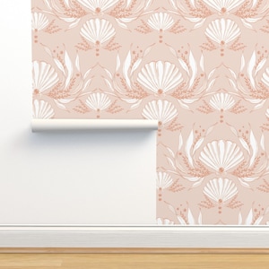 Coastal Seashells Peel and Stick Wallpaper. Beach Home Peel and Stick ...