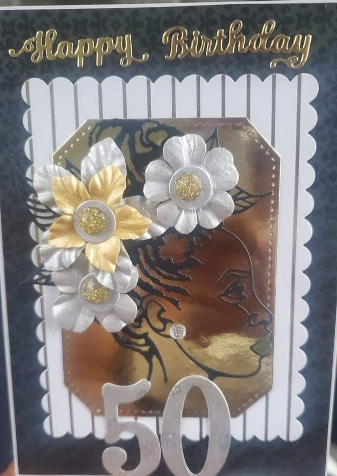 50th Glam Birthday Card - Etsy