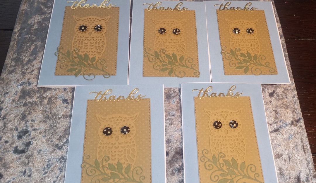 Owl Thank You Card Set - Etsy