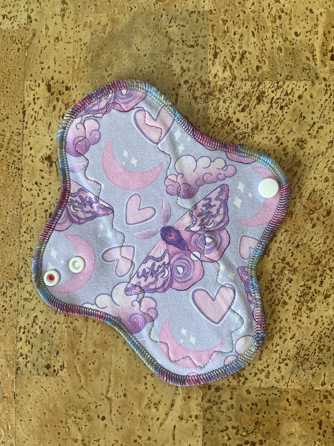 Curvy Classic Pastel Moths Print Cotton Lycra Cloth Pads With Pastel ...