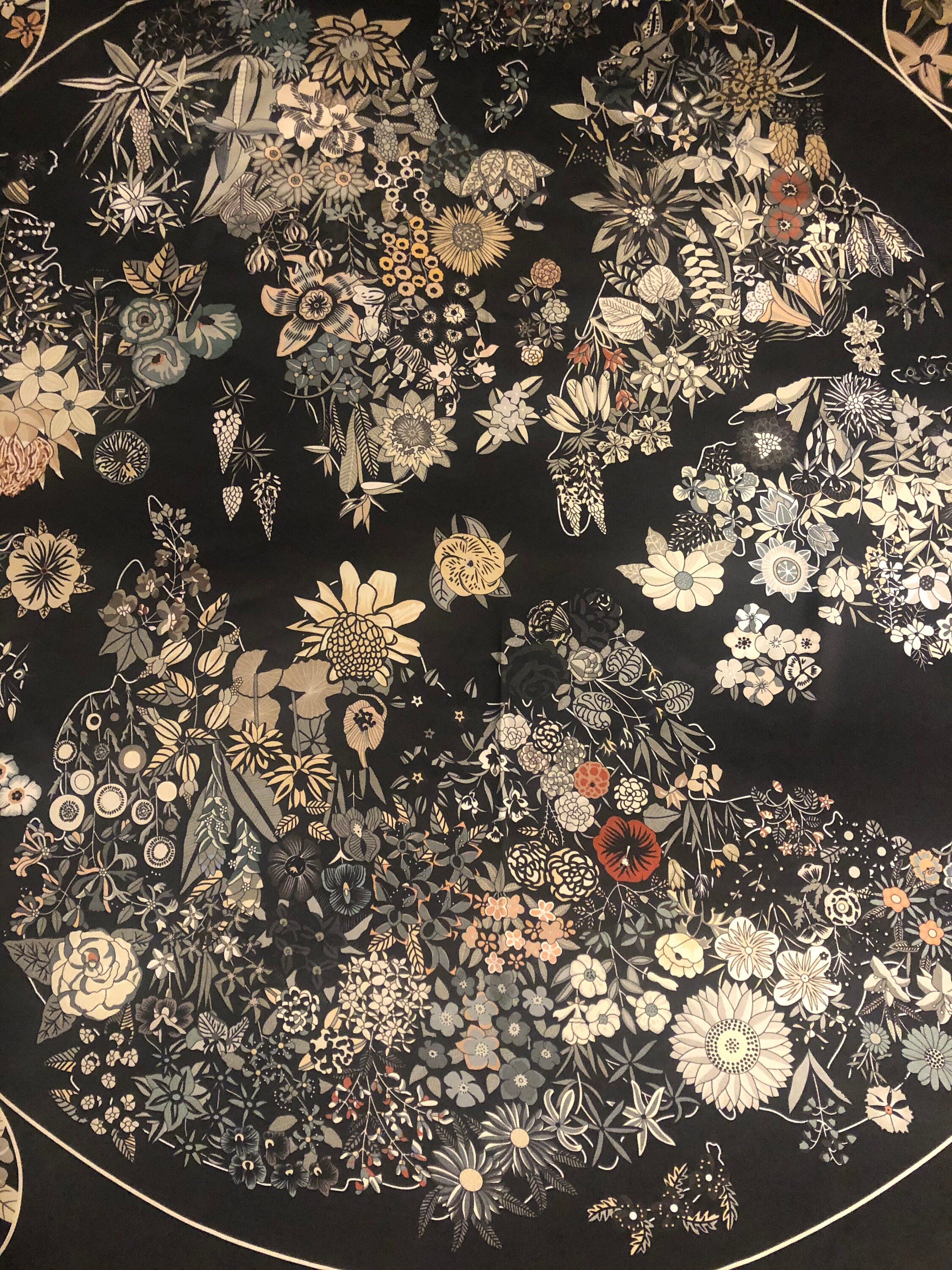 Silk Scarf Colorful Flower Print Headscarf - Etsy