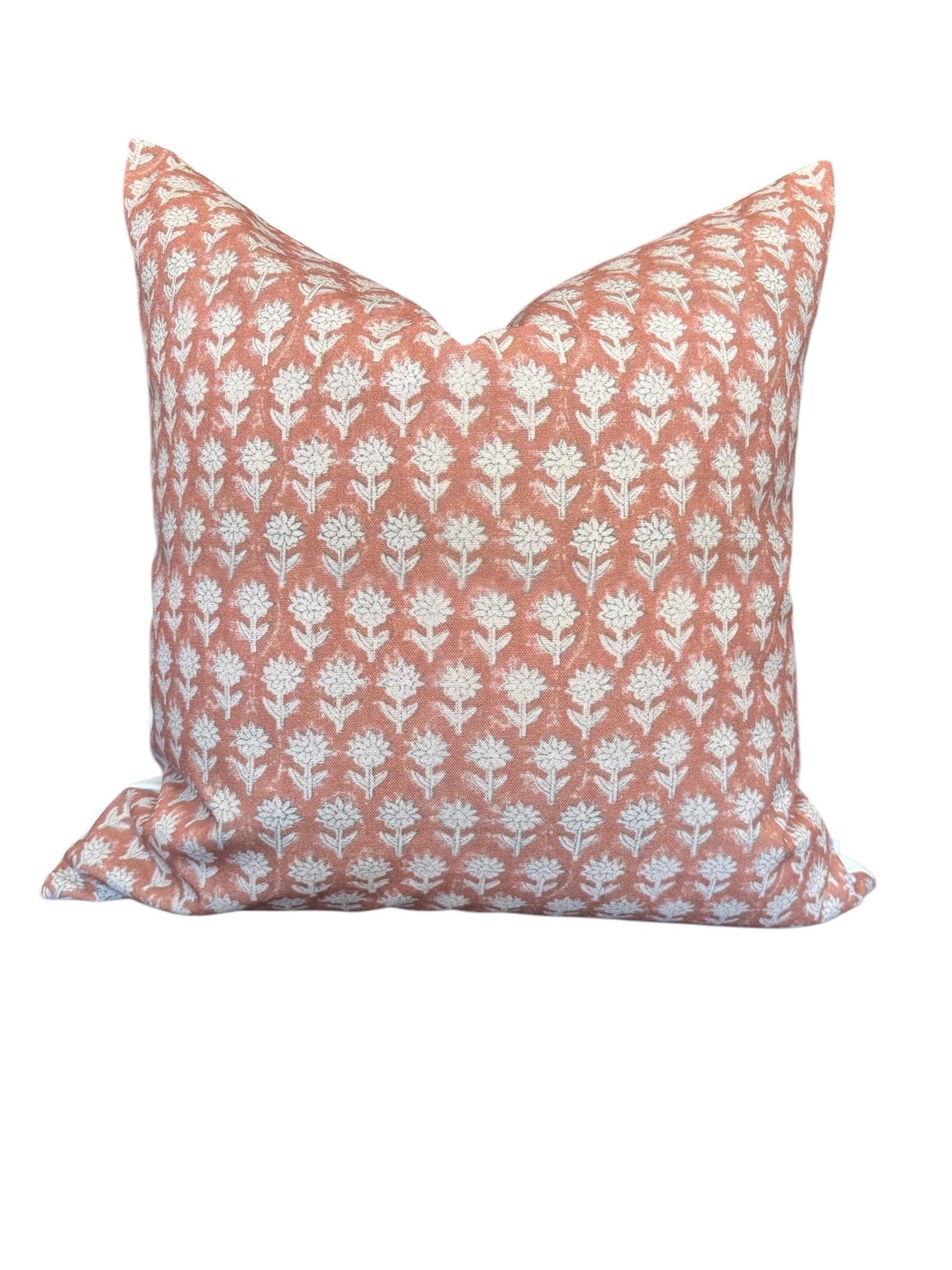 Floral Linen Pillow Sham: Red Block Print, Natural Home Decor - Etsy