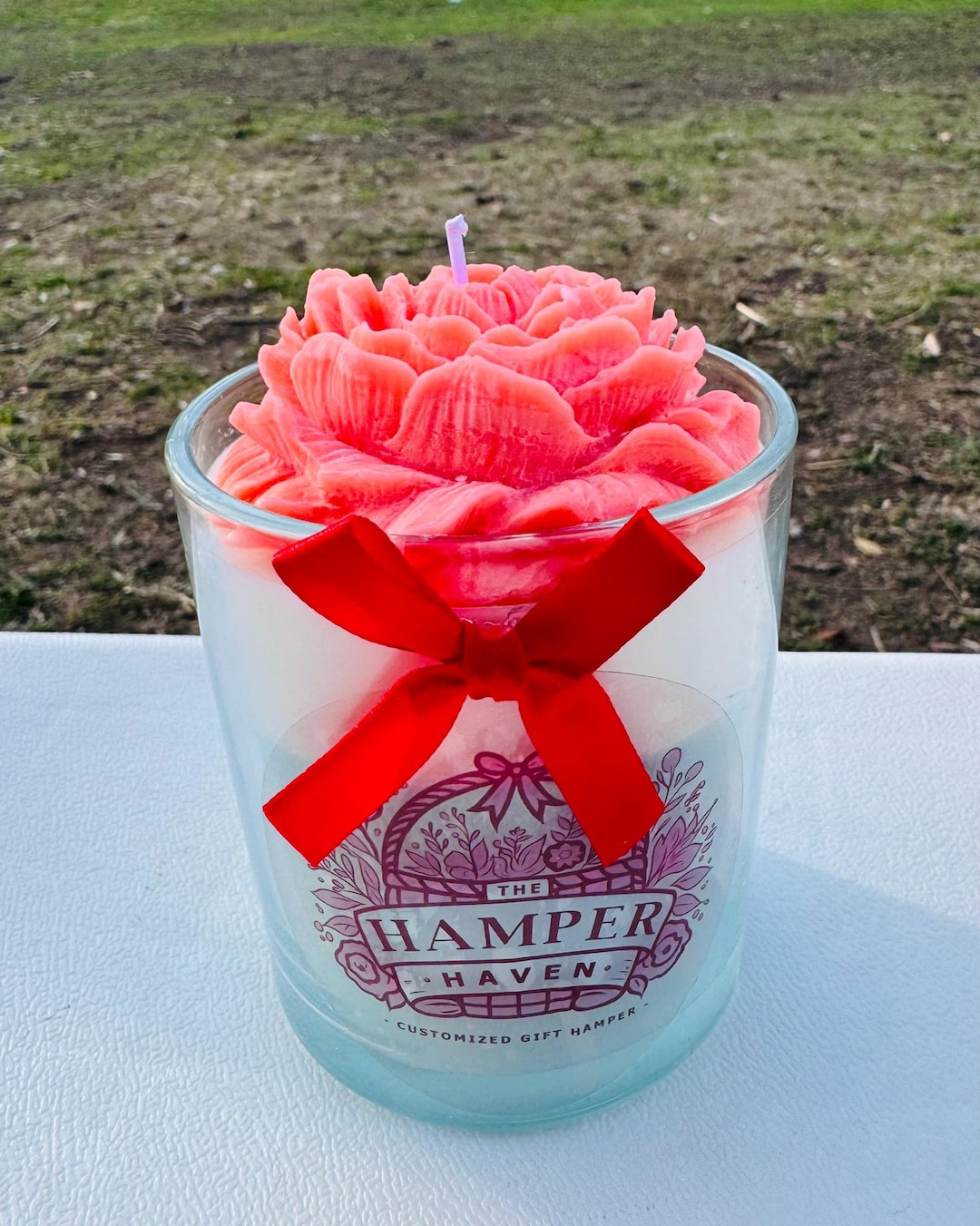 Peony Candle Jar Scented Soy Wax Candle Floral Home Décor Peony Blossom ...