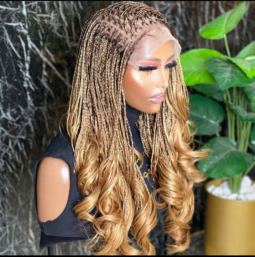 360 Lace Knotless Curly Braid Wig, 22/24 Inches, Knotless Braids 360 ...