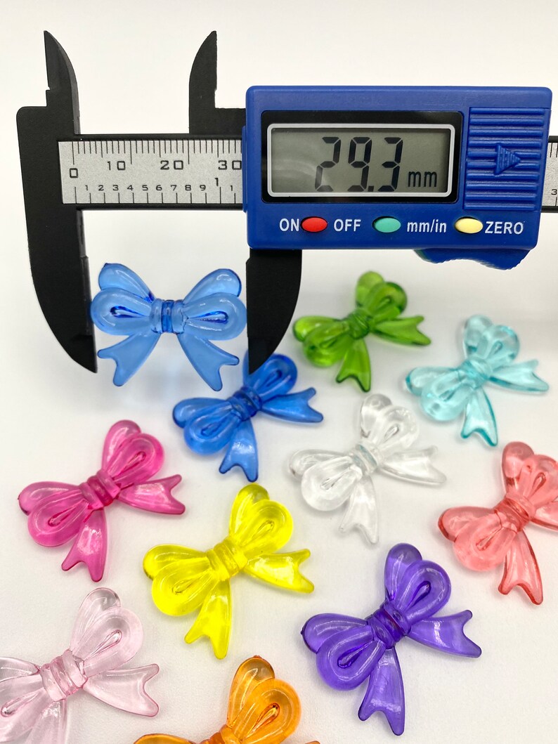 10 Pc Large Transparent Bow Shaped Beads Kandi Jewelry - Etsy