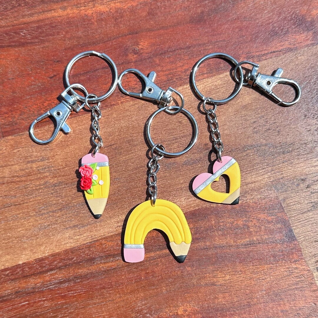 Pencil Keychains | Pencil Rainbow Keychain - Etsy