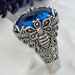 925 Sterling Silver Blue Quartz Gemstone Queen Bee Design Women Ring ...