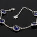 Handmade Evil Eye Bracelet, Stretchy Ceramic Bead Bracelet, Blue Glass ...