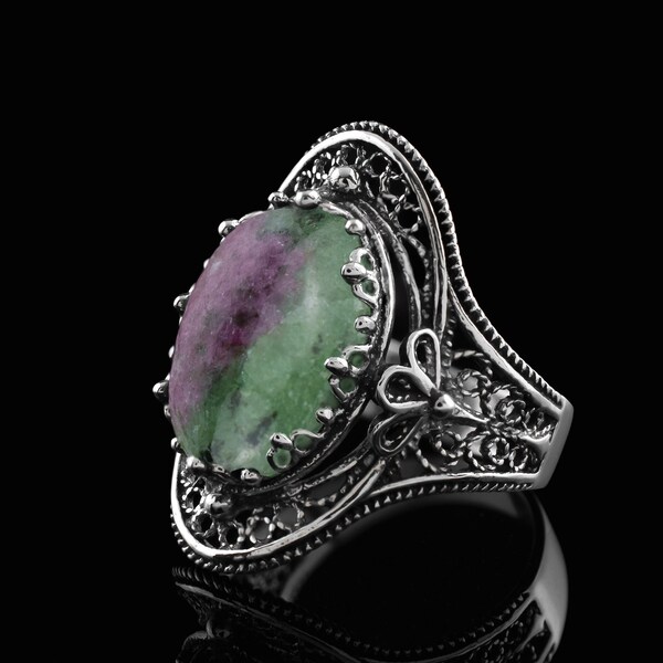 Ruby Filigree Ring - Etsy