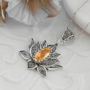 Lotus Flower Ruby Gemstone 925 Sterling Silver Filigree Art Pendant ...
