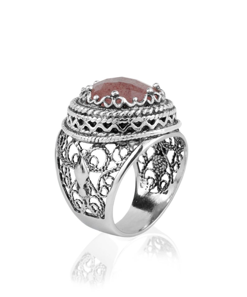 Sterling Silver Women Bold Ring, Artisan Made Handcrafted Filigree Art ...
