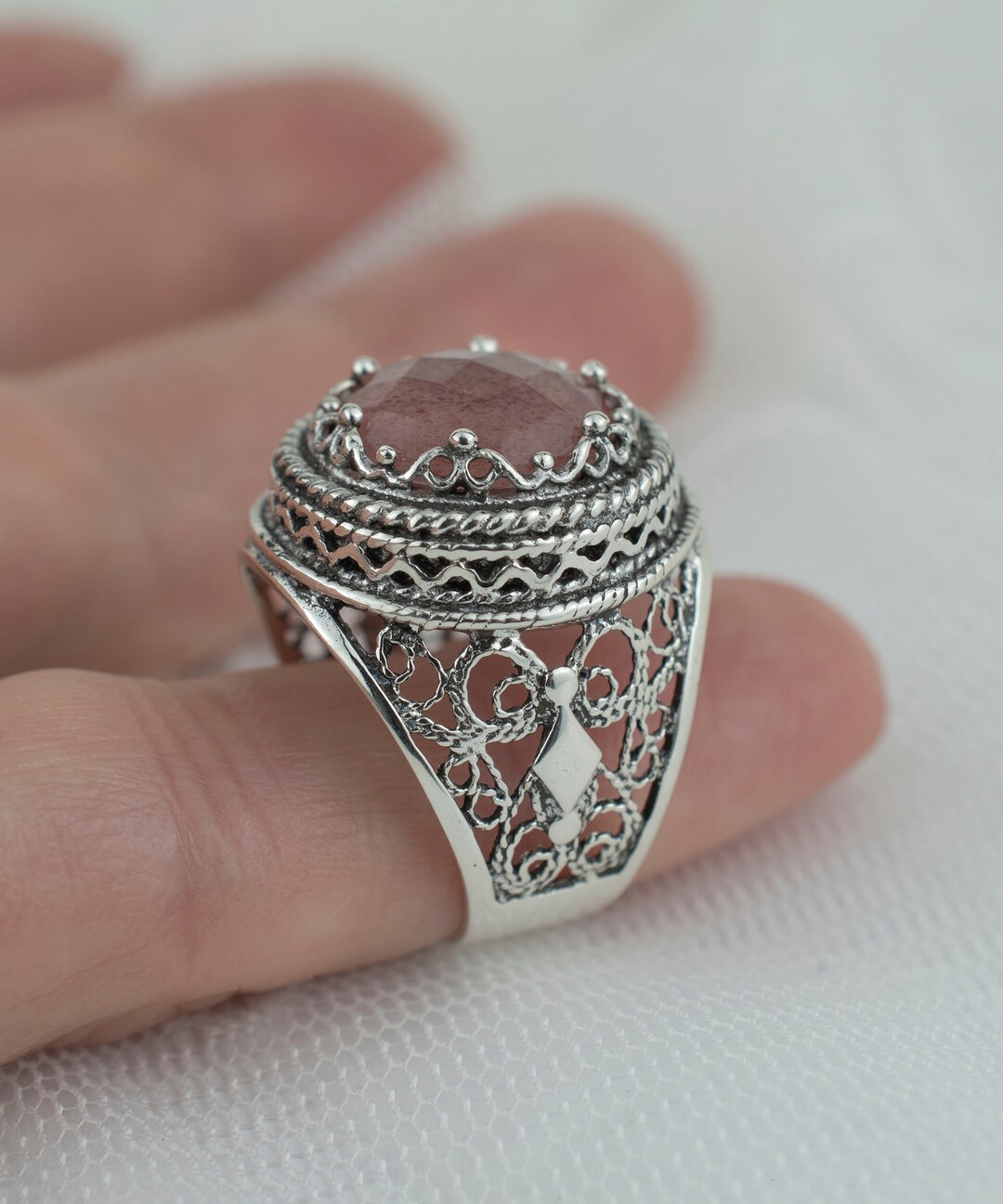 Sterling Silver Women Bold Ring, Artisan Made Handcrafted Filigree Art ...