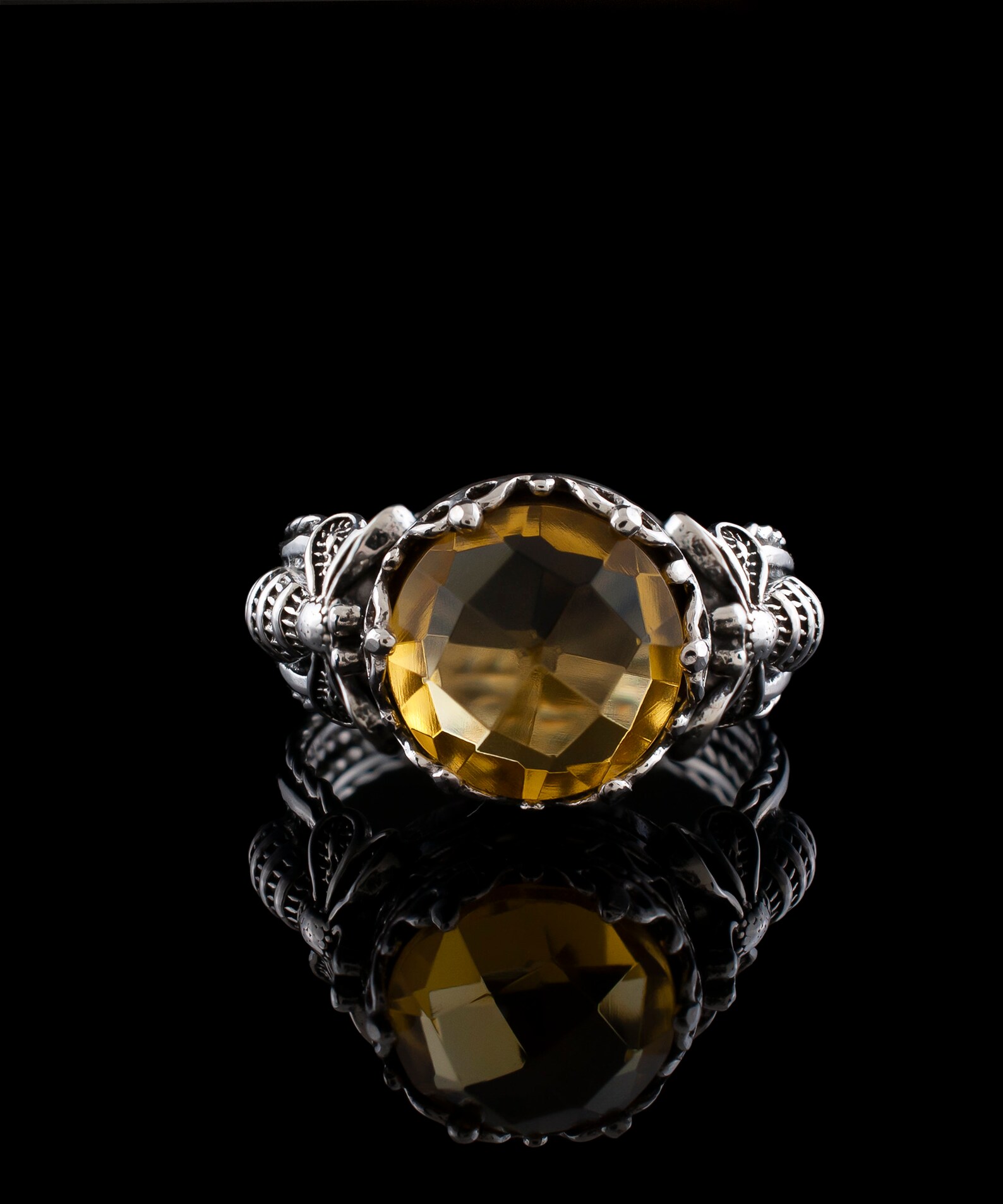 925 Sterling Silver Filigree Bee Detailed Women Cocktail Ring - Etsy