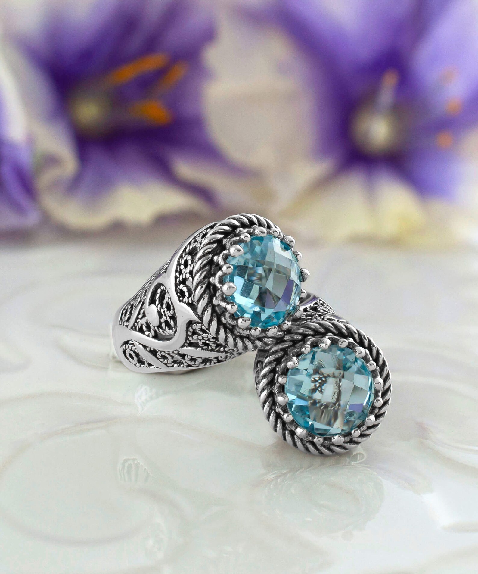 925 Sterling Silver Bypass Ring Green Amethyst Gemstone, Handmade ...