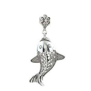 925 Sterling Silver Filigree Art Fish Pendant Necklace, Solid Silver ...