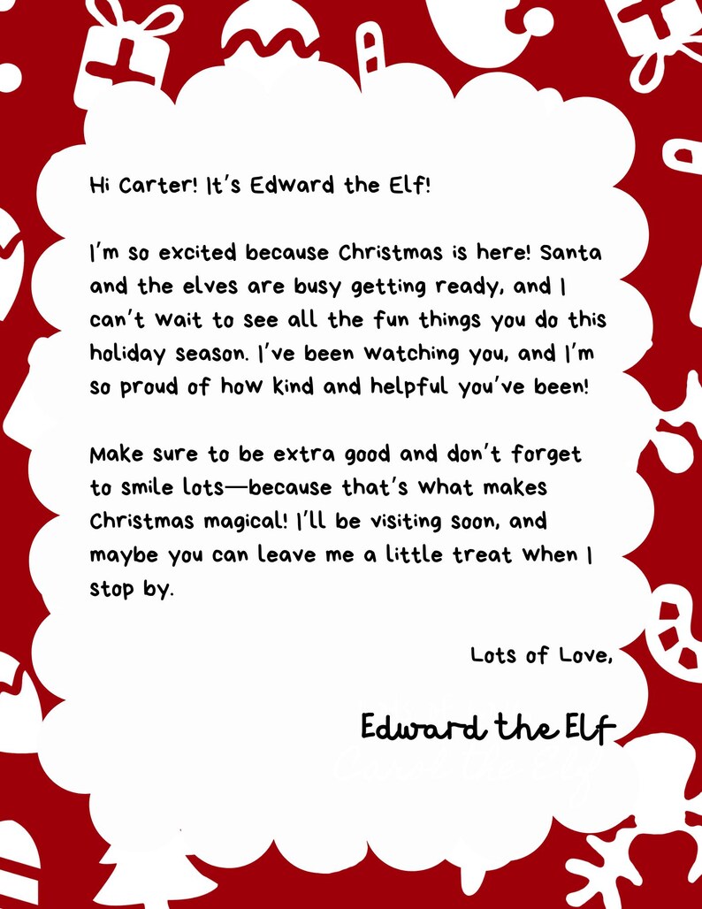 Elf on the Shelf Letters Hello and Goodbye Magical Holiday Keepsake - Etsy
