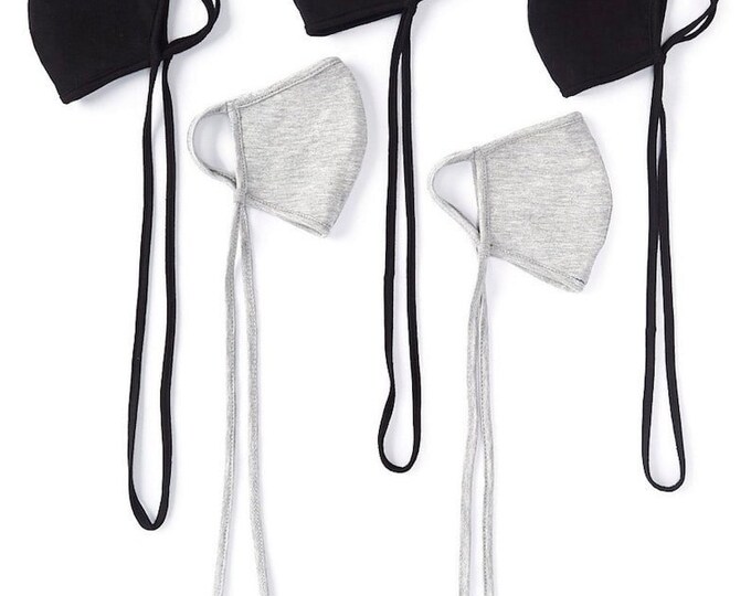5 Pack Reusable Cloth Face Masks With Built-in Neck Strap With ...