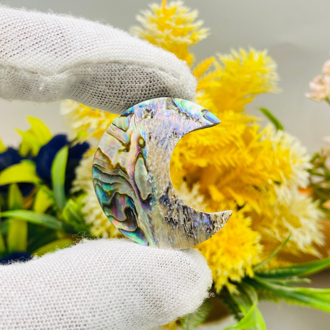 AAA Natural Abalone Shell Multi Color Crescent Moon Shape Abalone Shell ...