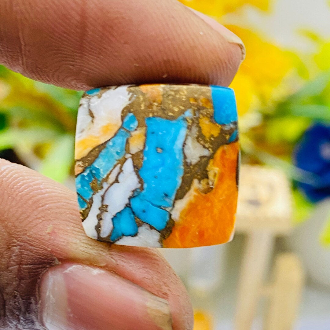 AA+ Unique Spiny Oyster Turquoise Cabochon Square Shape Cabochon ...