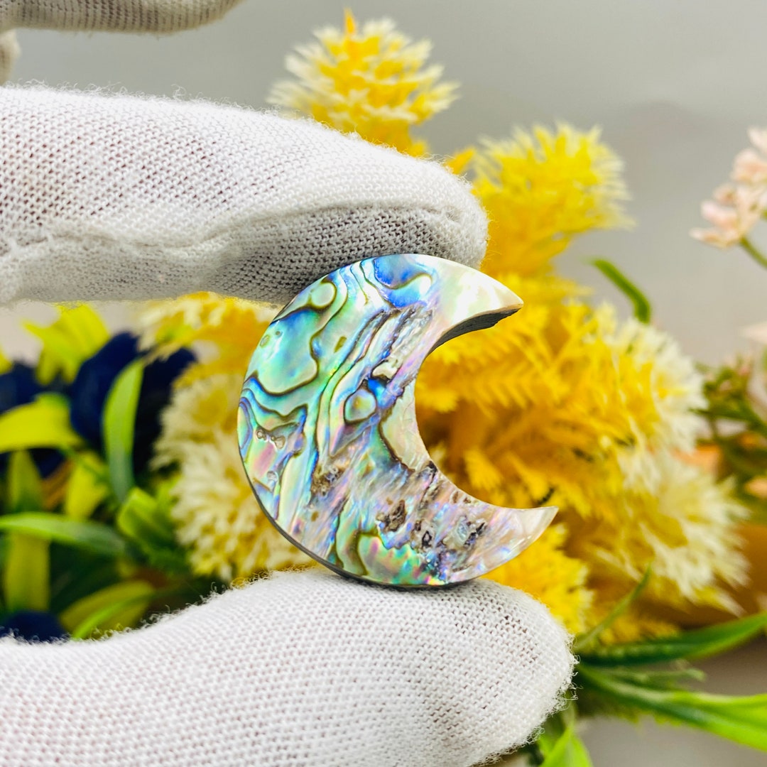 AAA Natural Abalone Shell Multi Color Crescent Moon Shape Abalone Shell ...