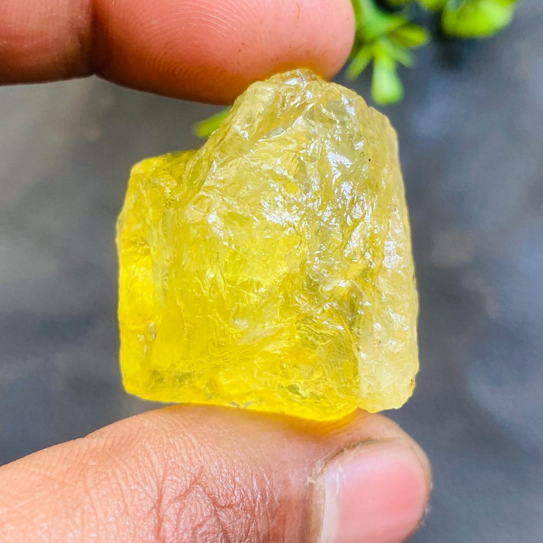 Natural Lemon Yellow Color Rough Gemstone Natural Raw Rough Lemon Loose ...