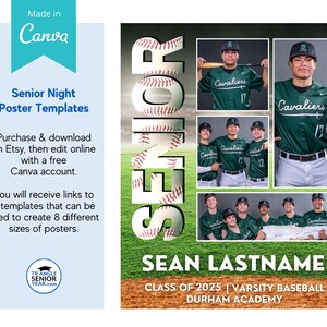 Baseball Senior Night Poster Template, High School Poster Template ...