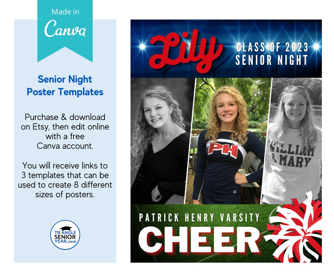 Senior Night Cheer Poster Template Cheerleading Senior Night - Etsy